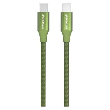 GREYLIME 60W BRAIDED USB-C / USB-C CABLE - 1M - GREEN
