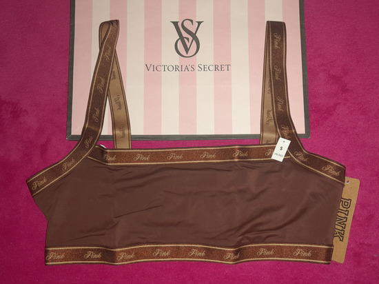 Victoria secret Pink braon bež logo top NOVO!%