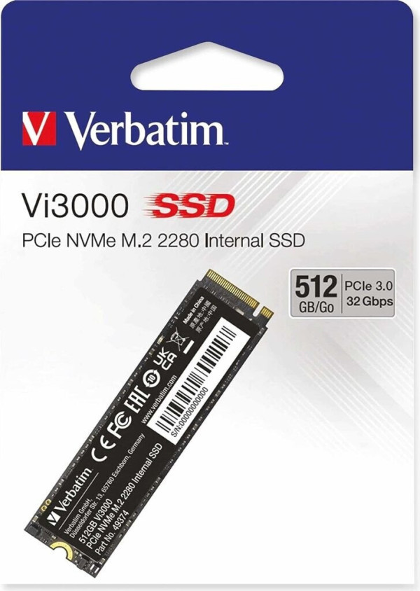 SSD M.2 NVMe Verbatim 512GB Vi3000 3100MBs2100MBs