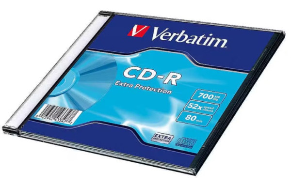 VERBATIM plasticna kutija CD-R 700MB 52X SLIM CASE 43347 43348