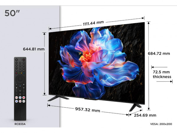 Televizor TCL 50V6CLED50''4K UHD60HzGoogle TVcrna' ( '50V6C' )