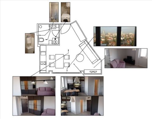 Senjak, garsonjera sa pogledom, parking