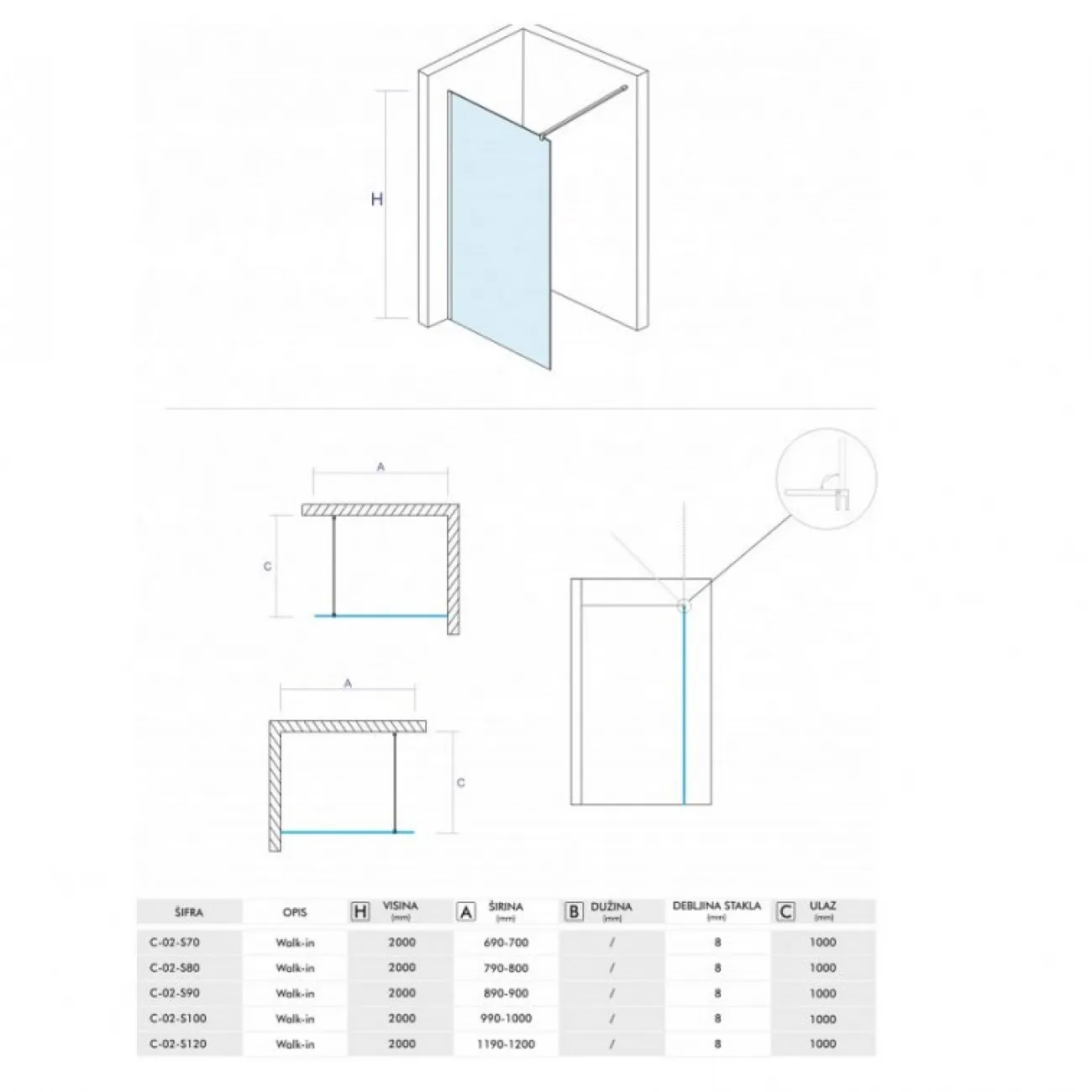 PARAVAN WALK-IN 100 MONTE