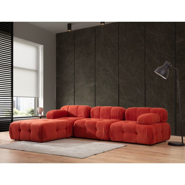 ATELIER DEL SOFA Ugaona garnitura Doblo Pouffe, crvena
