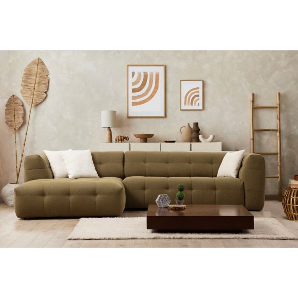 ATELIER DEL SOFA Ugaona garnitura Cady, leva, maslinasto bež