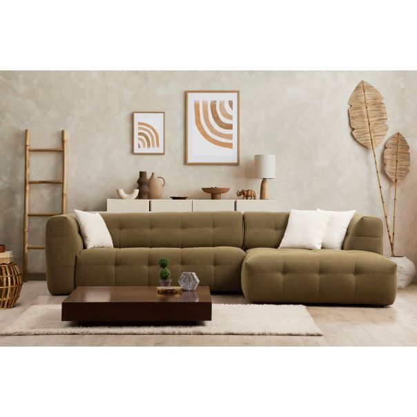 ATELIER DEL SOFA Ugaona garnitura Cady, desna, maslinasto bež