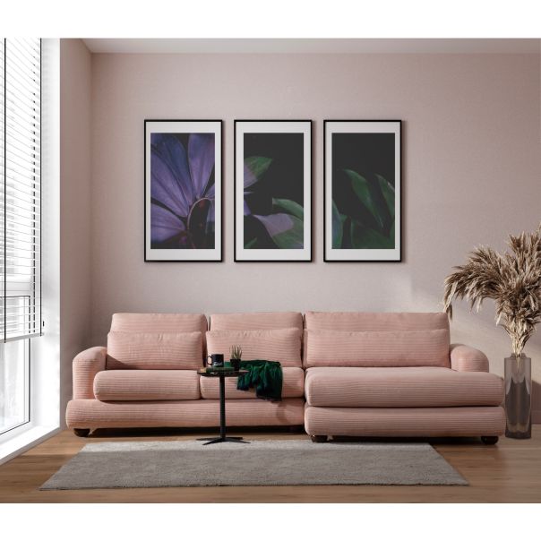 ATELIER DEL SOFA Ugaona garnitura River, desna, roze