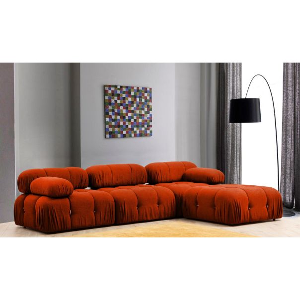 ATELIER DEL SOFA Modularna ugaona garnitura Bubble, cigla
