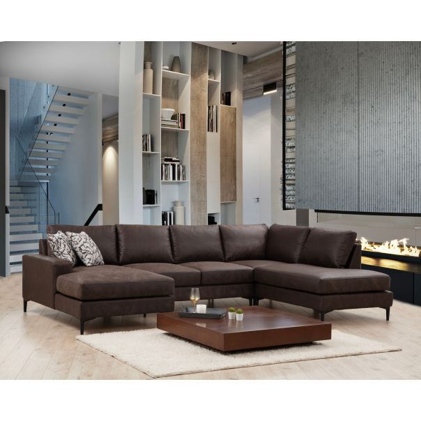 ATELIER DEL SOFA Modularna ugaona garnitura Porto CHL-02-C-EOT, tamnobraon