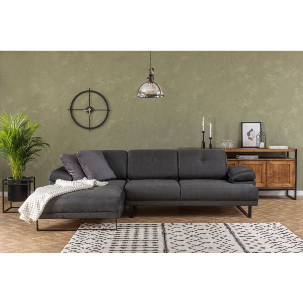 ATELIER DEL SOFA Ugaona garnitura Mustang Large, leva, antracit