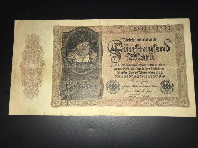 NEMAČKA 5000 MARAKA.1922.