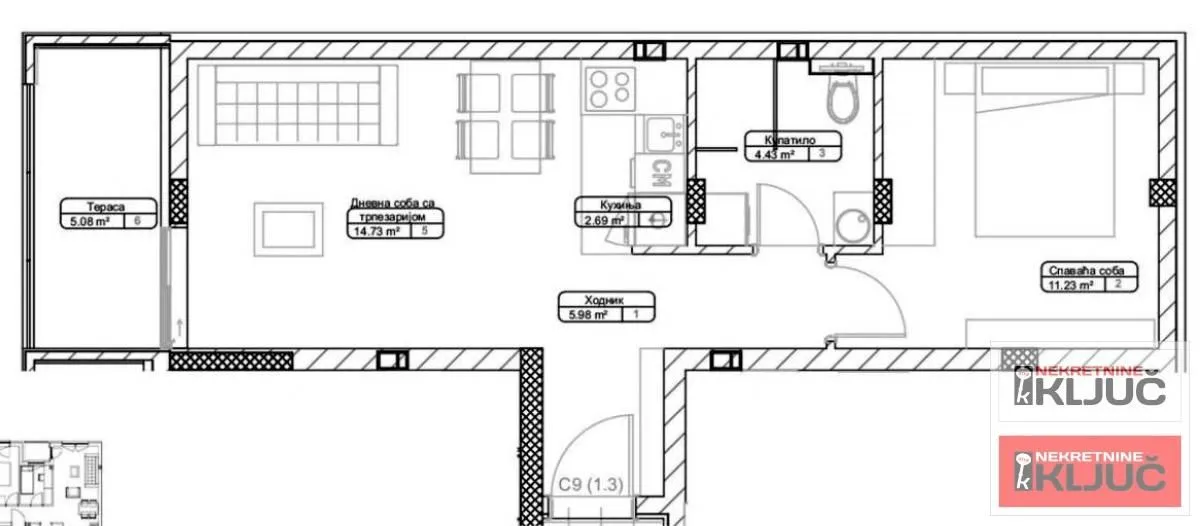 Prodaja, dvosoban stan, 43m², Telep, Novi Sad Sve Podlokacije