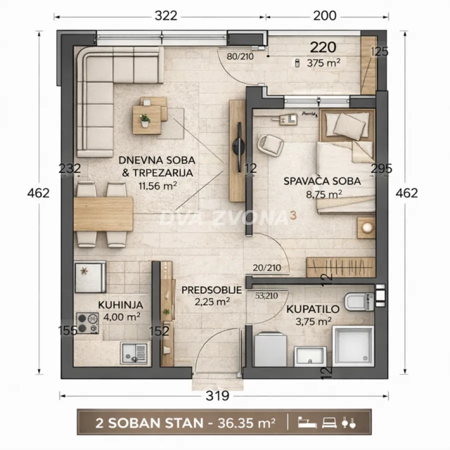 Prodaja, dvosoban stan, 36m², Telep, Novi Sad Sve Podlokacije