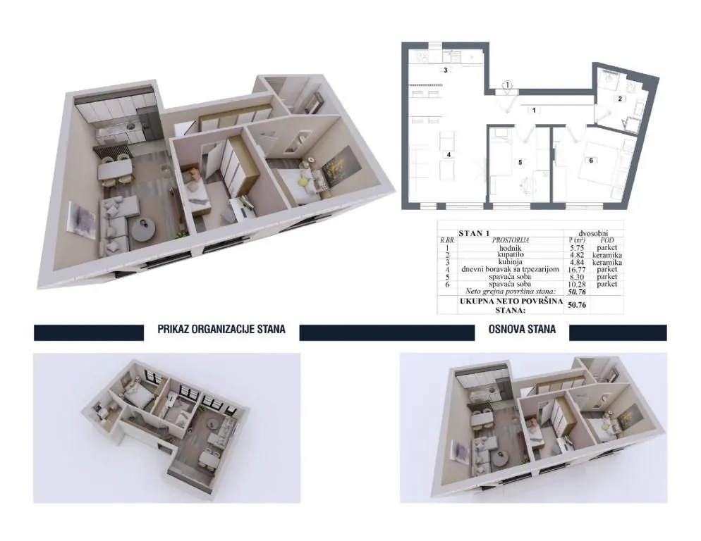 Prodaja, dvosoban stan, 51m², Lekino Brdo, Voždovac Sve Podlokacije