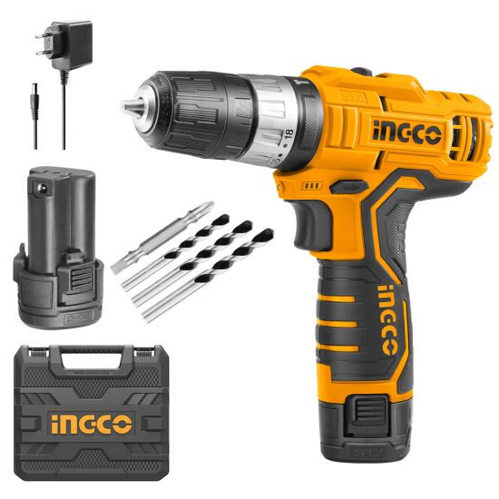 Akumulatorska vibraciona bušilica; 12V 2x1,5Ah + kofer INGCO CIDLI1232E