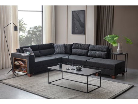 Atelier del Sofa Ugaona garnitura Tloft Left Anthracite