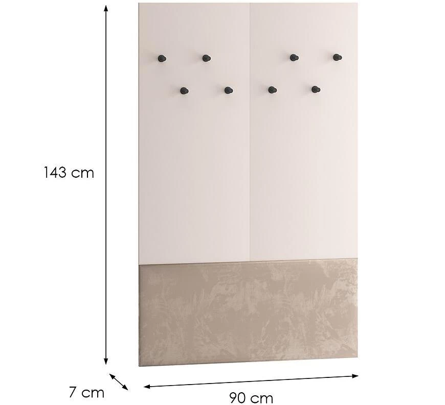Voco 07 vješalica za kapute, 6x90x143 cm cremona hrast/kašmir