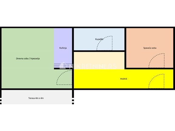Izdavanje bez posrednika, dvosoban stan kod Taša, 40m2 + terasa 16m2