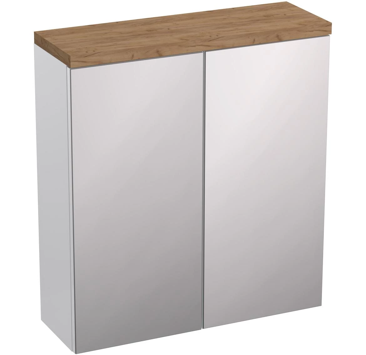 Ovo kupatilski ormaric sa ogledalom 59,7x20,1x65,6 cm beli