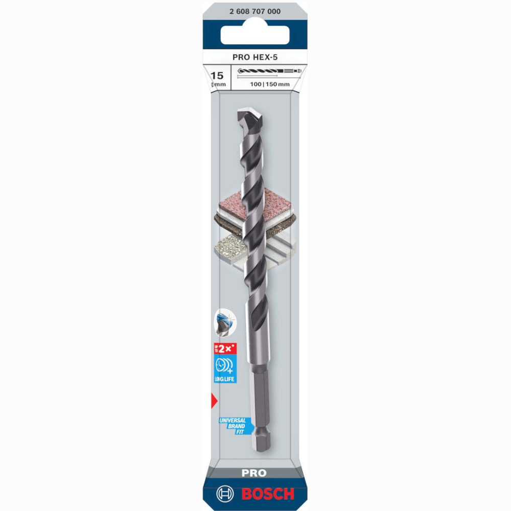 Bosch – PRO HEX-5 burgija, 15x100x150 mm – 2608707000