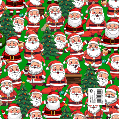 Novogodišnji ukrasni papir tabak - Santa Claus Pattern