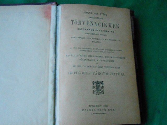 1906 -Dik Évi Országgyűlési Törvénycikkek/austrougarska