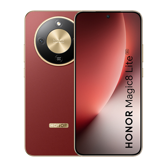 Mobilni telefon Honor MAGIC 8 LITE, Bordo, 5G, DS, 6.79'', 8/256 GB, 108+5/16 MP, Snapdragon 6 Gen 4, Adreno 810