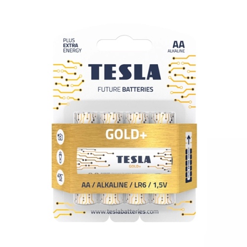 TESLA GOLD + Alkaline battery AA 4 kom.