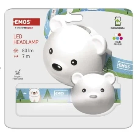 Emos p3543 Led lampa za čelo punjiva dečija medvedić 80lm 500mah ( 3755 )