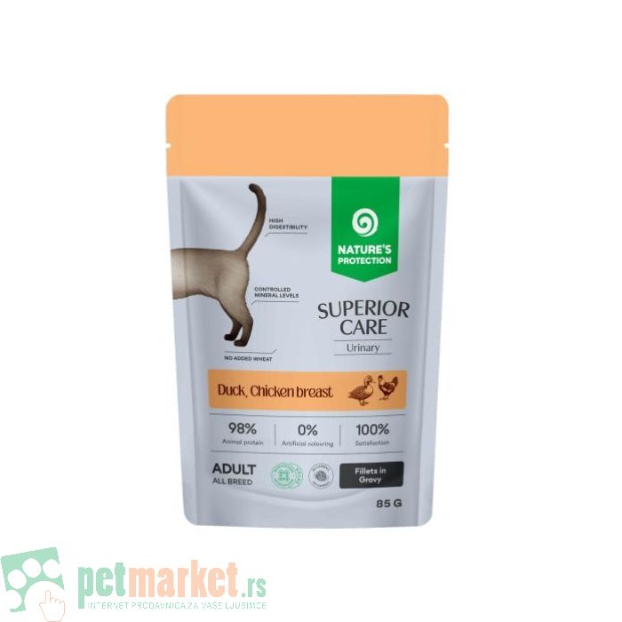 Nature’s Protection: Sos bez žitarica za sterilisane mačke Adult Cat Urinary, 85 gr x 12 kom