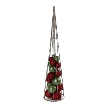 Festa wire cone jelka sa kuglama crveno-zelena led 80cm ( 761052 )