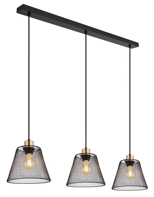 BAKU – Viseća lampa – metal crni mat – metalna mreža crni mat – 15646-3H