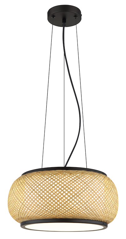 BAMBORA – Viseća lampa – metal crni mat – bambus prirodne boje – 16064