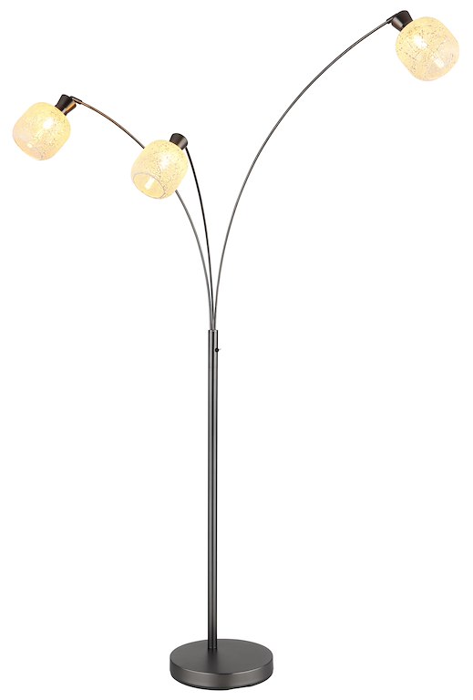 BROKANA – PODNA LAMPA – METALNA MAT BOJA ORUŽJA – STAKLO – 15945-3S