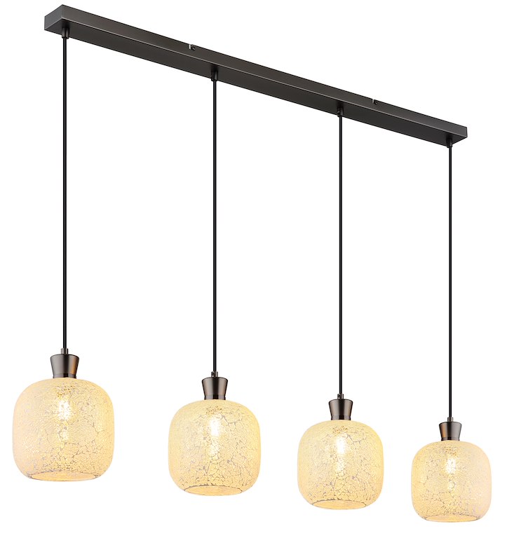 BROKANA – VISEĆA LAMPA – METALNA MAT BOJA ORUŽJA – STAKLO – 15945-4H