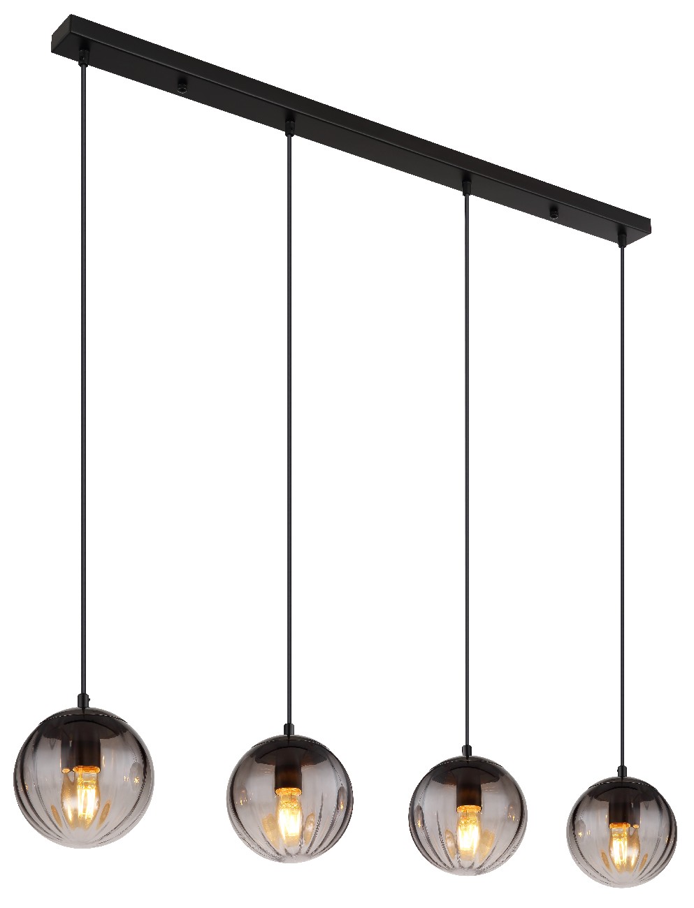DALLERTA – Viseća lampa – metal crni mat – staklo dimljene boje – 15216-4