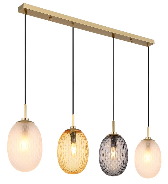 DEVIN – Viseća lampa – metalna zlatna boja mat – staklo – 15899-4H