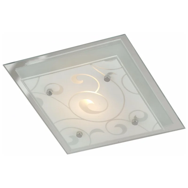 DIA – plaf. lampa, staklo, LxBxH:240x240x85, exkl. 1xE27 ILLU 60W 230V – 48062
