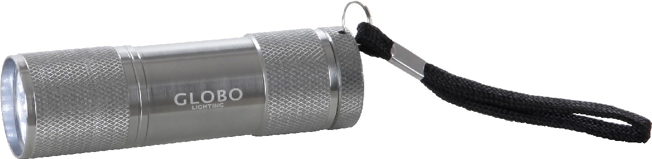 FLASHLIGHT – BATERIJSKA LAMPA – ALUMINIJUM SREBRNA METALIK – PLASTIKA PROVIDNA – 31903