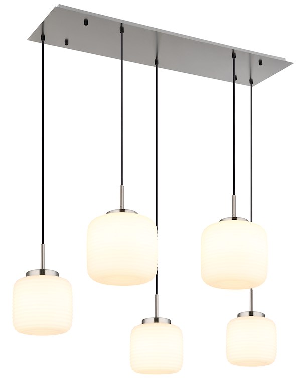 KLADORA – VISEĆA LAMPA – METAL NIKL MAT – STAKLO OPAL – 15772-5H