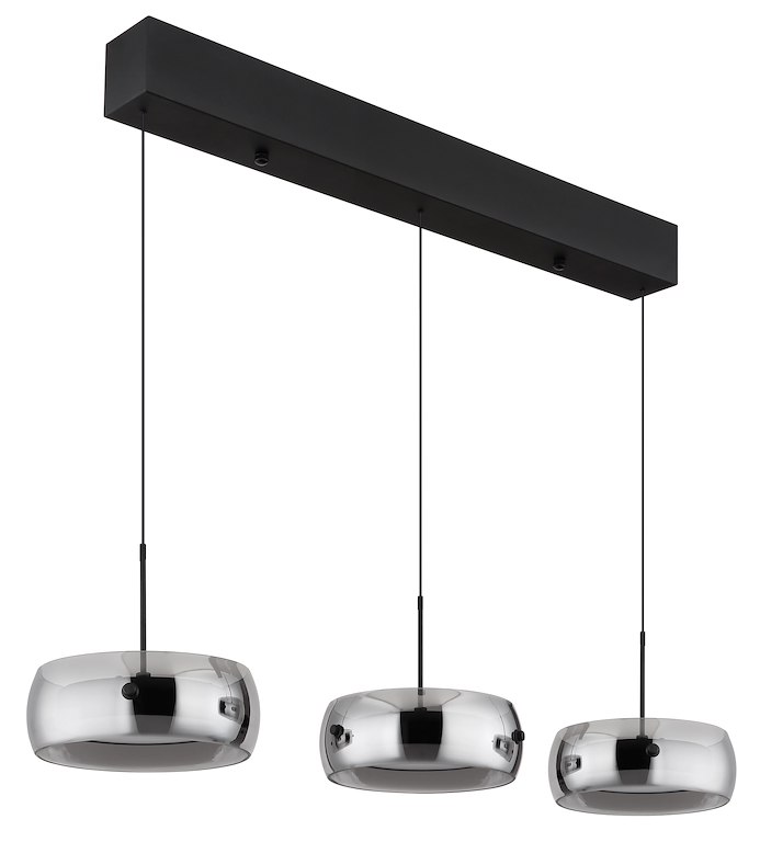 LIVION – VISEĆA LAMPA – METAL CRNI MAT – STAKLO DIMLJENE BOJE – 16058-3