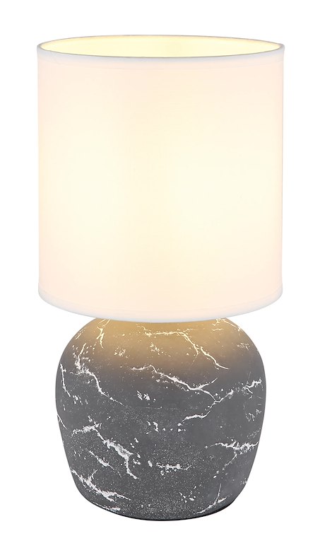 MARBLE – STONA LAMPA – KERAMIKA SIVA – TEKSTIL BELA – 21739G