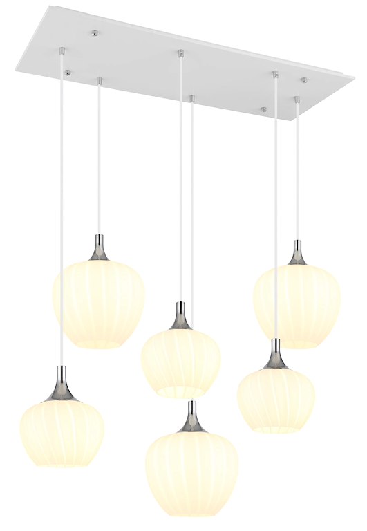 MAXY – Viseća lampa – metal bela mat – staklo opal – 15548-6HW