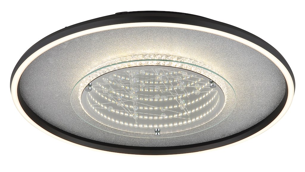 MIRRORA – Plafonska lampa – aluminijum crni mat – staklo ogledalo 3D efekat – 68288D3