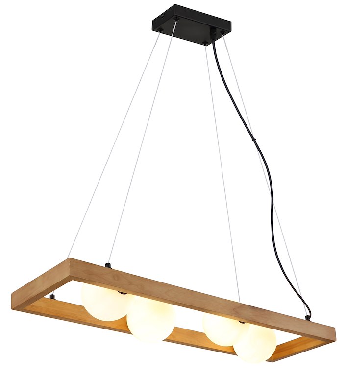 NANDA – VISEĆA LAMPA – METAL CRNI MAT – STAKLENE KUGLICE OPAL – 32010446