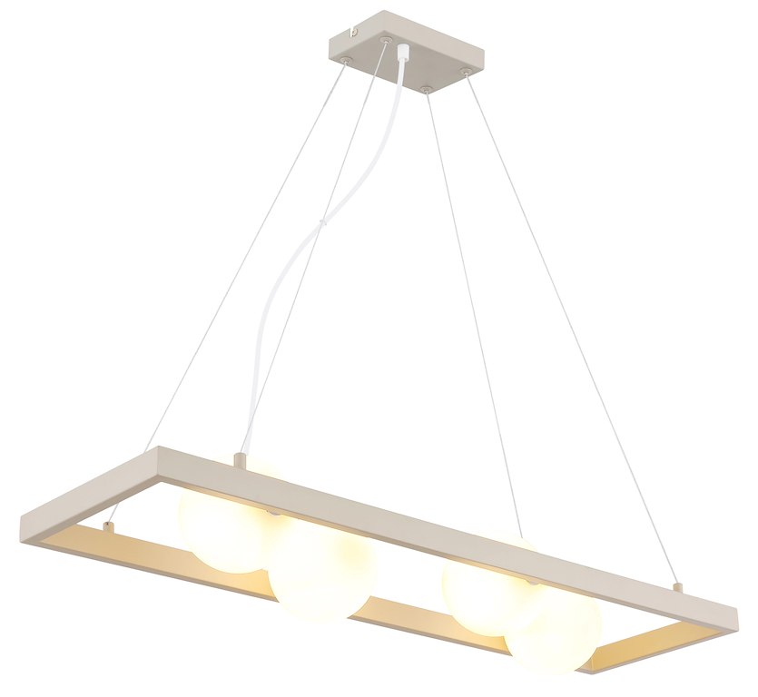 NANDA – VISEĆA LAMPA – METALNA MAT BOJA PESKA – STAKLENE KUGLICE OPAL – 32010422