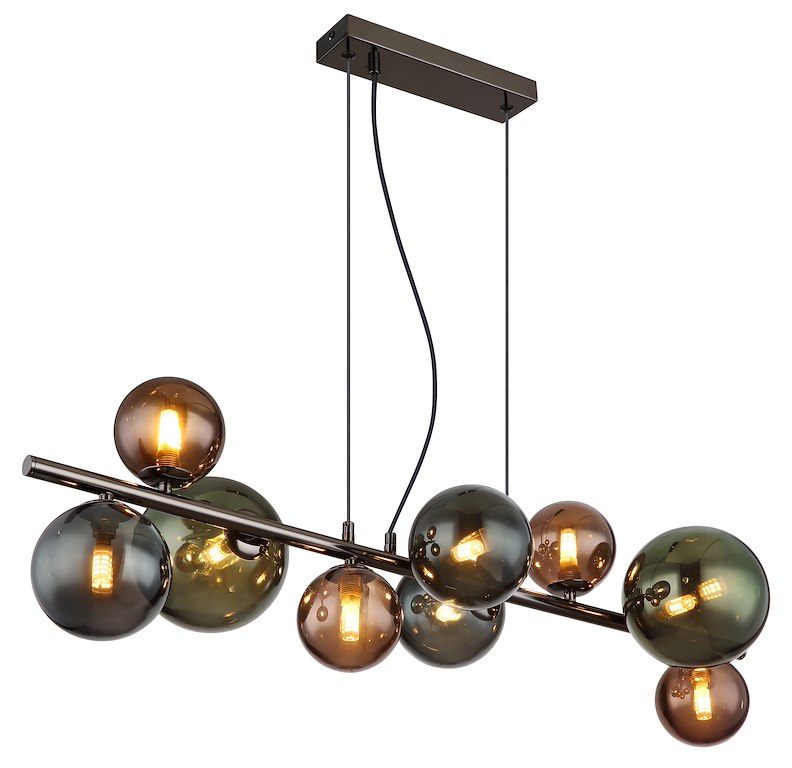 RIHA – VISEĆA LAMPA – METALNA SIVA MAT – STAKLENE KUGLICE – 56142-9H