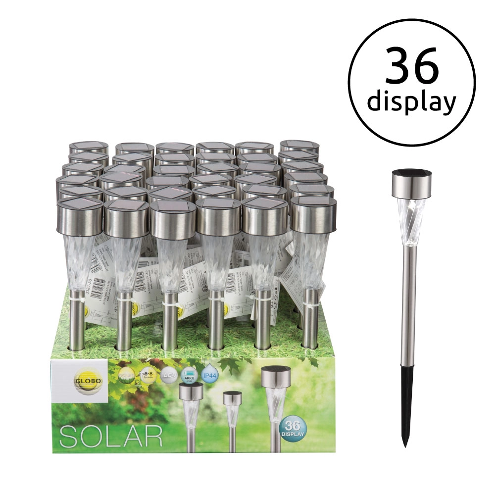 SOLARLEUCHTE EDELSTAHL, 1XLED – SOLARNA LAMPA – NERĐAJUĆI ČELIK – PROVIDNA PLASTIKA – 3387-36