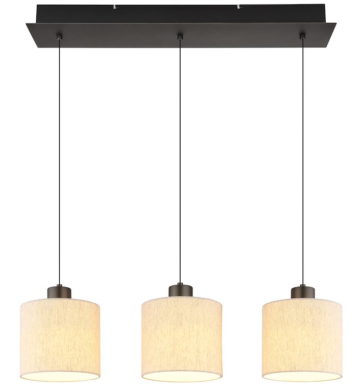 THEA – Viseća lampa – metalna mat boja oružja – krem boje lana – 31540308