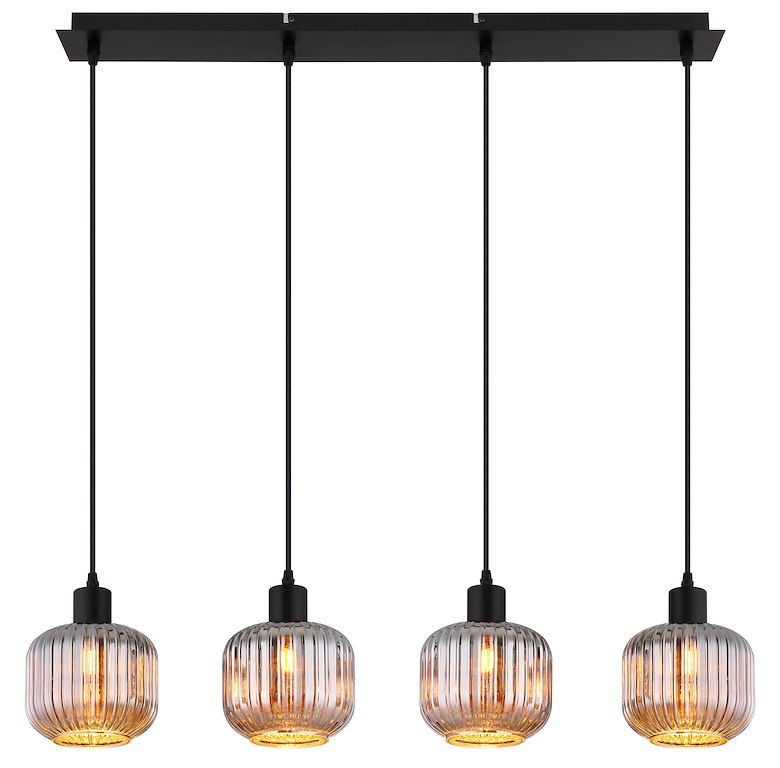 TOM – VISEĆA LAMPA – METAL CRNI MAT – STAKLO DIMLJENE BOJE – 30500408